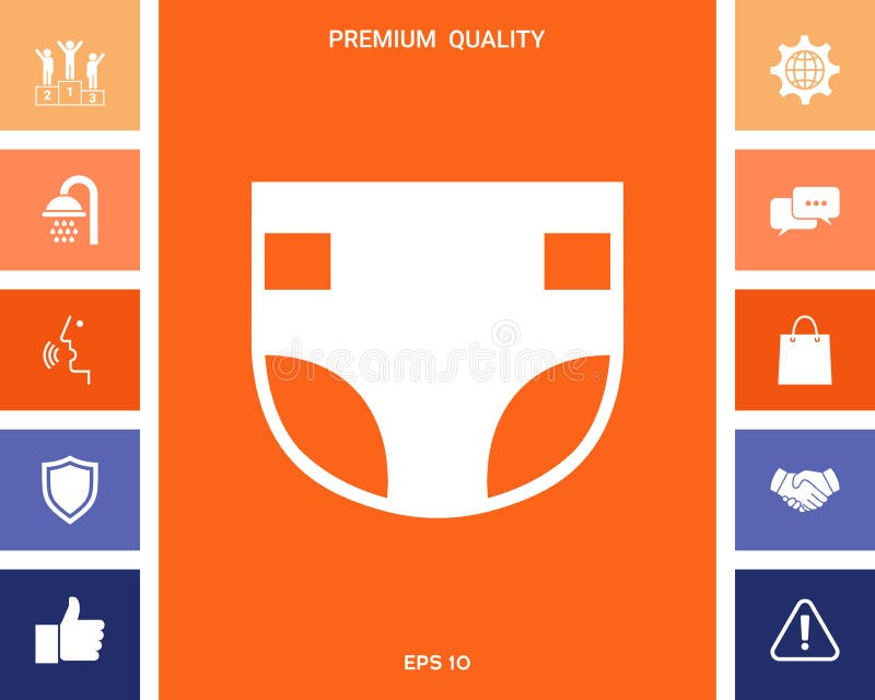 Nappy icon stock vector. Illustration of hygiene, symbol - 131066099