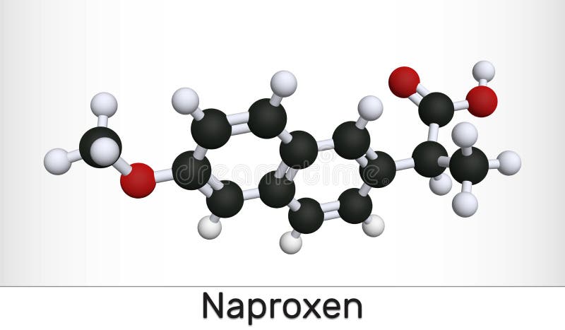 Naproxen C14H14O3 Molecule. it is a Nonsteroidal Anti-inflammatory Drug ...