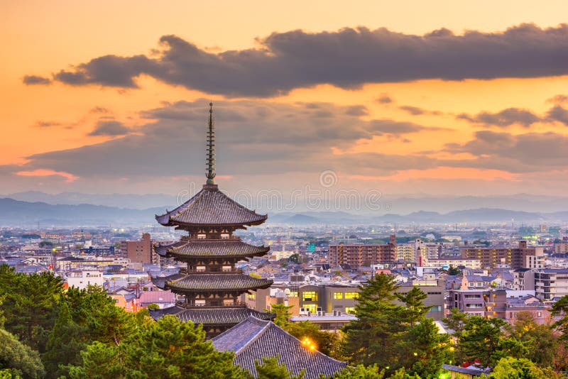 Nara, Japan Cityscape and Pagoda Stock Photo - Image of architecture ...