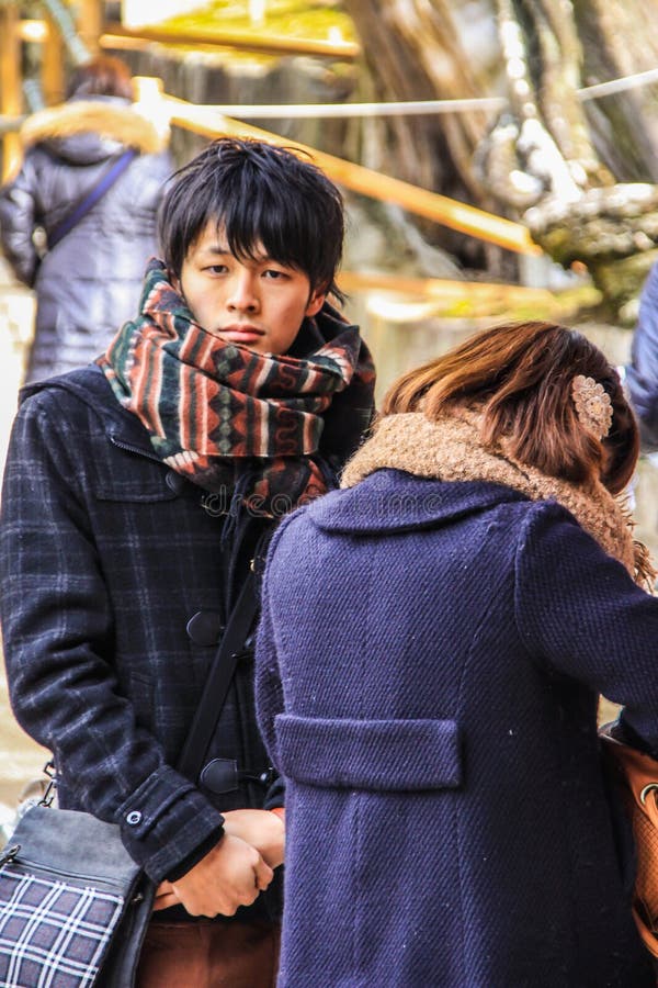 Group of Locals Walking in the Park of Nara. People of Japan Editorial ...