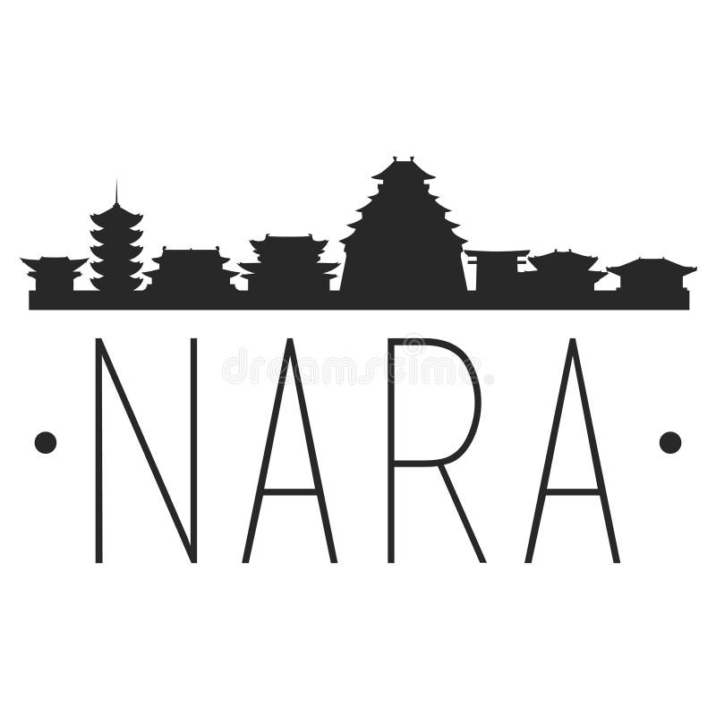 Nara Japan Ronde Stamp Icon Skyline City Badge Vectoren. Vector ...