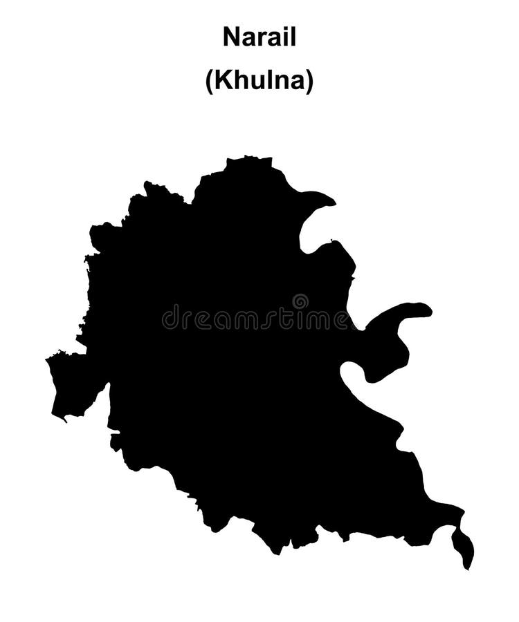 Narail outline map stock illustration. Illustration of outline - 371637337