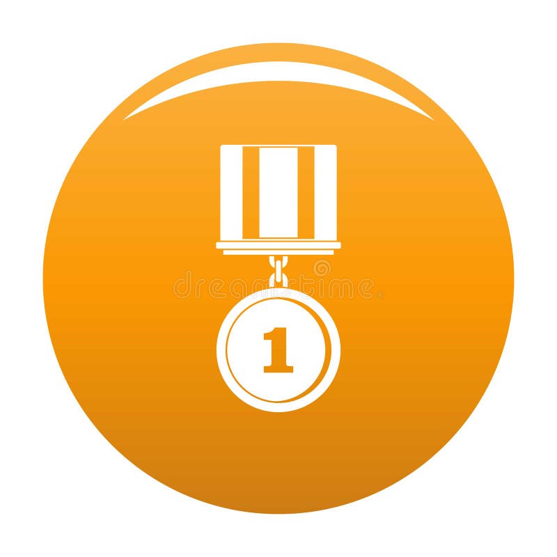 Naranja Del Icono De La Medalla Stock de ilustración - Ilustración de ...