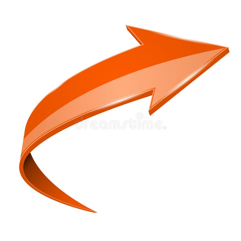 Naranja ENCIMA De La Flecha Brillante 3d Ilustración del Vector ...