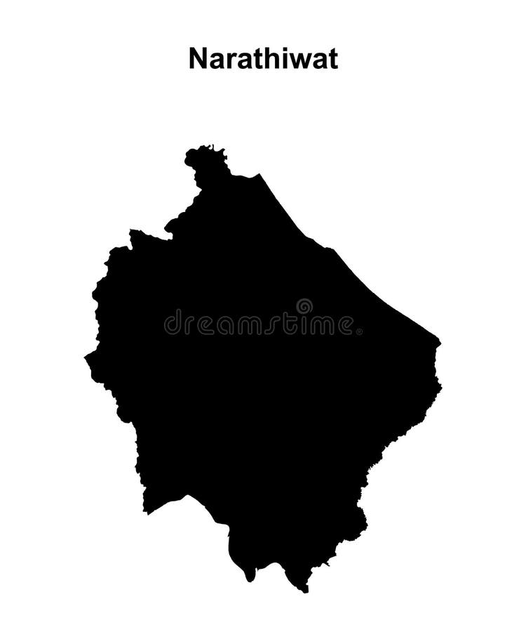 Narathiwat outline map stock vector. Illustration of contour - 360658828