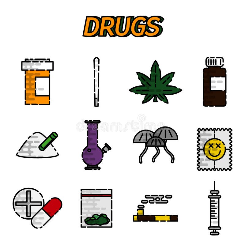 Narcotic drugs flat icon stock vector. Illustration of hashish - 78517130