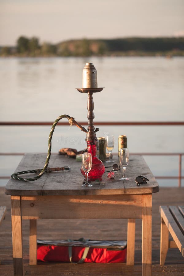 Narghile on the pier stock photo. Image of macro, narghile - 50547578