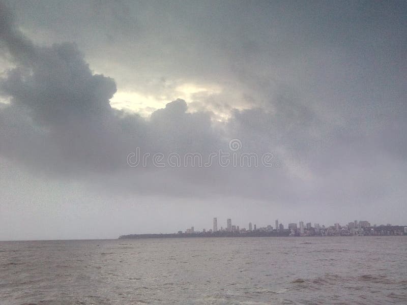 Nariman Sea Point Bombay stock photo. Image of sunset - 150442244