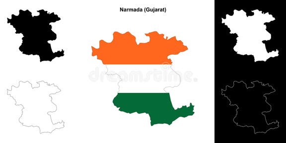 Narmada outline map stock vector. Illustration of territory - 368826784