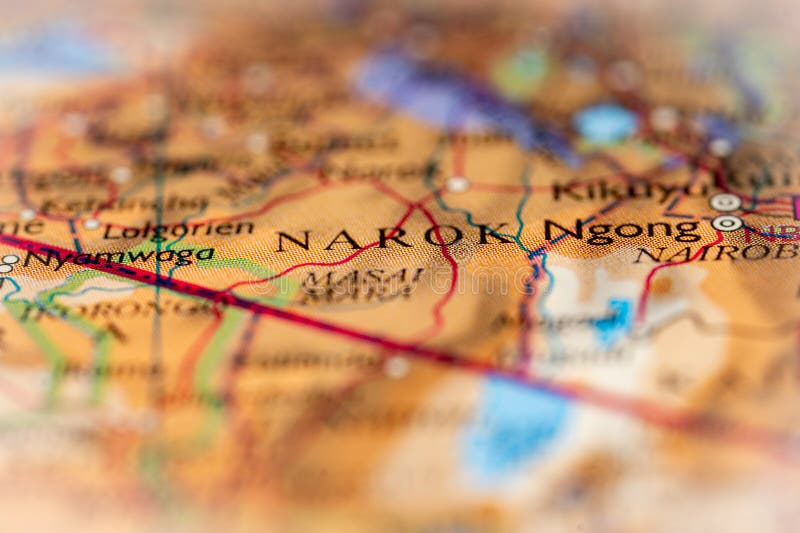 Narok County, Kenya Highlighted on a World Map Stock Image - Image of ...