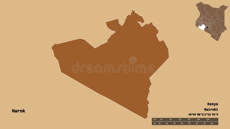 Narok County Republic of Kenya, Rift Valley Province Map Vector ...