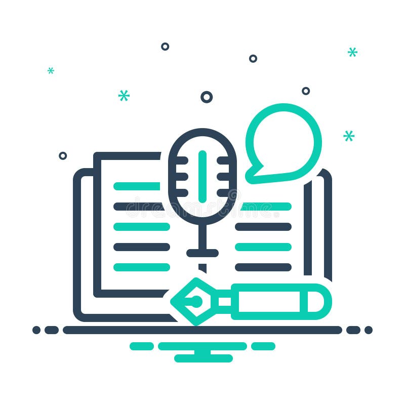 Mix Icon for Narrative, Mike and Speech Stock Vector - Illustration of ...