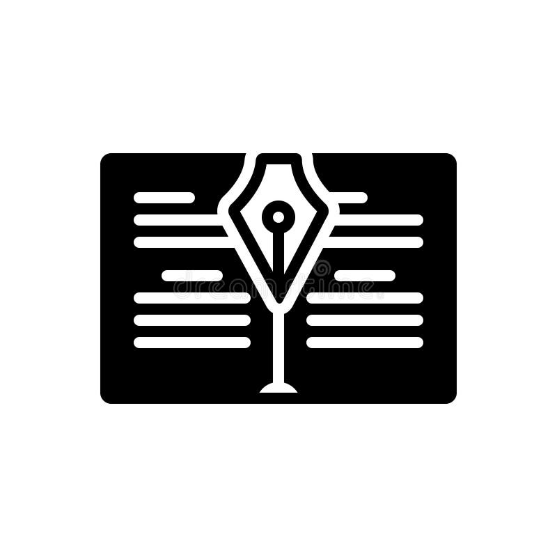 Black Solid Icon for Narrative, Tale and Story Stock Vector ...