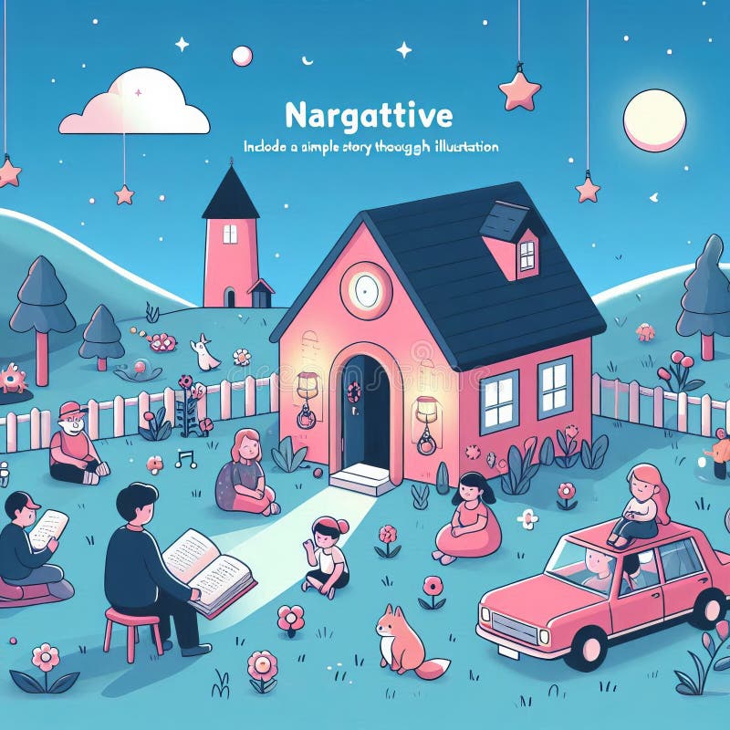 Narrative Include a Simple Story or Message through the Illustra Stock ...
