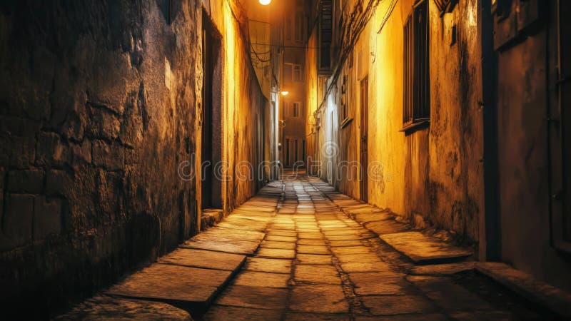 A Narrow Alley with a Light at the End, Perfect for Illustrations of ...