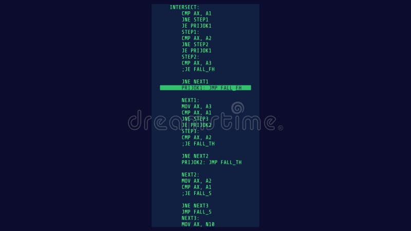 Narrow Animated Block with Scrolling Abstract Code. Stock Video - Video ...