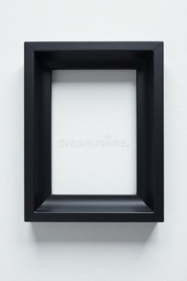 Narrow Black Square Frame; White Mount Inside; Studio Shot , Geometric ...