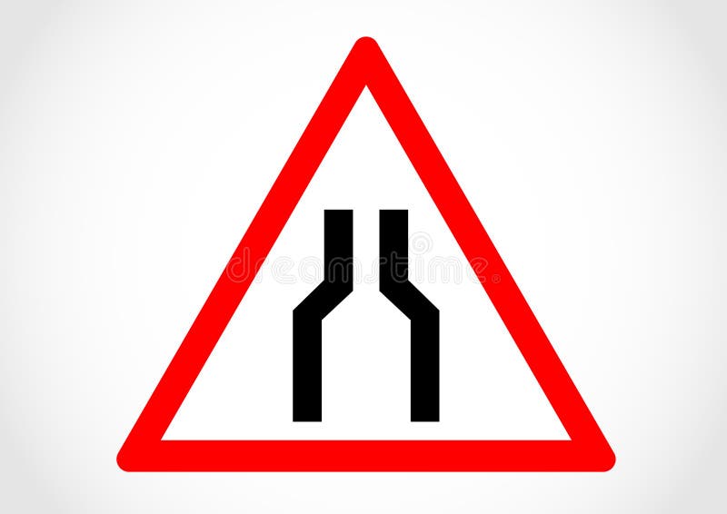 Narrow on Both Way Information Road Sign Stock Vector - Illustration of ...