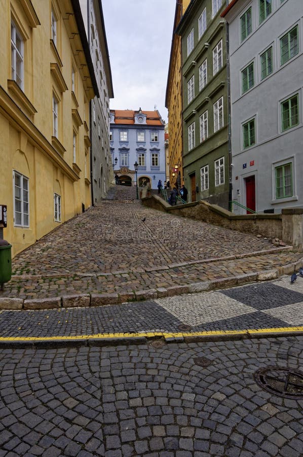 Narrow Brick and Stone Lanes Going from in between Two Rows of ...