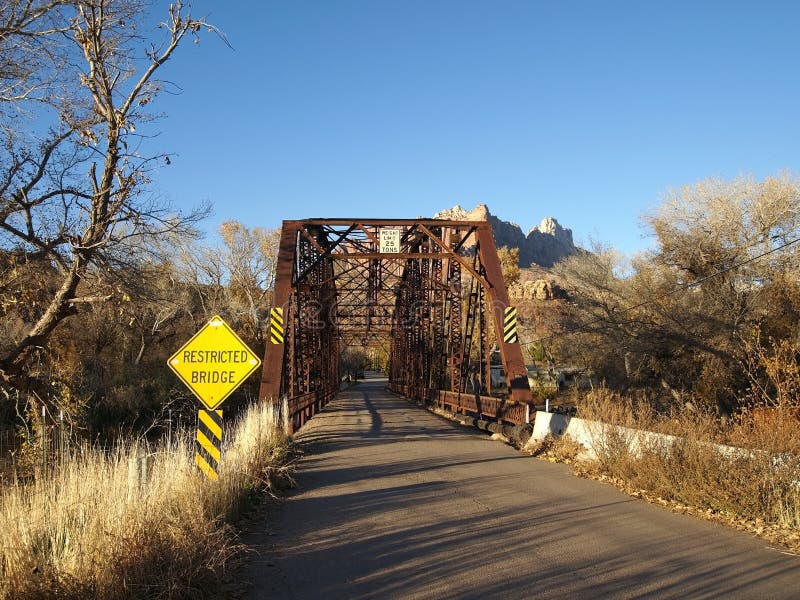 Narrow Bridge stock photo. Image of bridge, sign, crossing - 22406080
