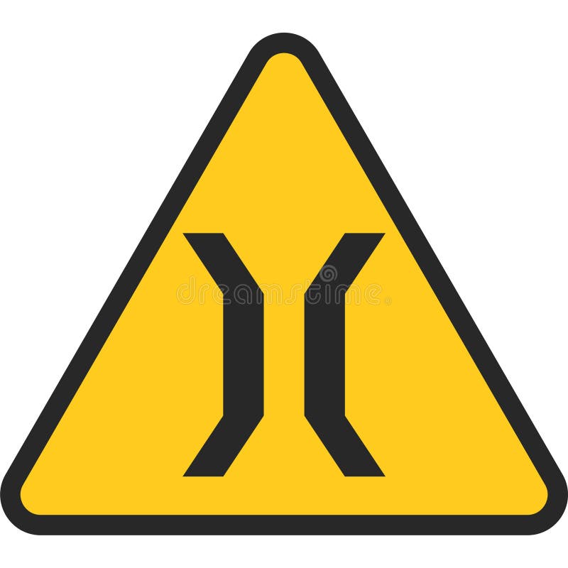 Narrow Bridge Sign Icon, Traffic Sign Vector Illustration Stock Vector ...