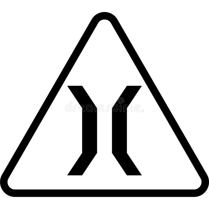 Narrow Bridge Sign Icon, Traffic Sign Vector Illustration Stock Vector ...