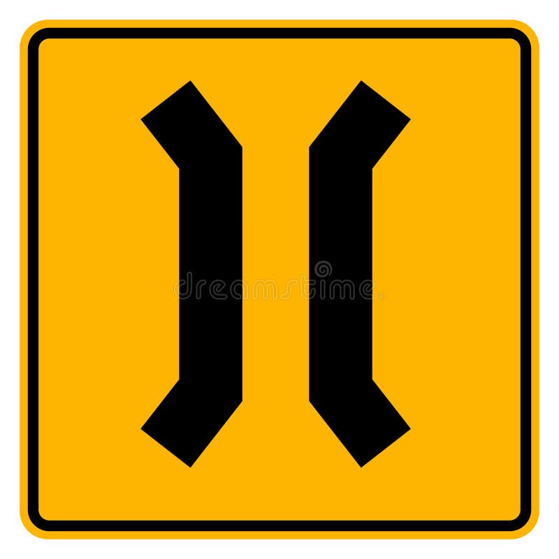 Narrow Bridge Traffic Road Sign,Vector Illustration, Isolate on White ...