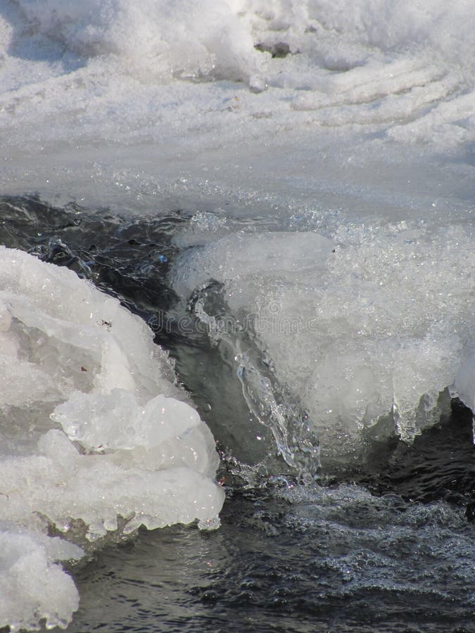Narrow brook in winter stock photo. Image of covered - 49178142