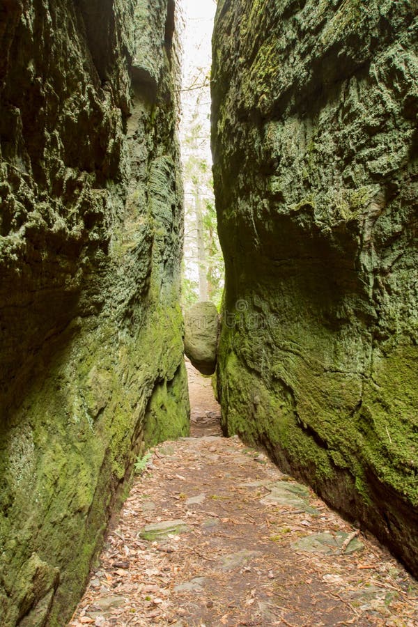 Narrow Canyon in Kungsbacka, Sweden Stock Image - Image of narrow ...