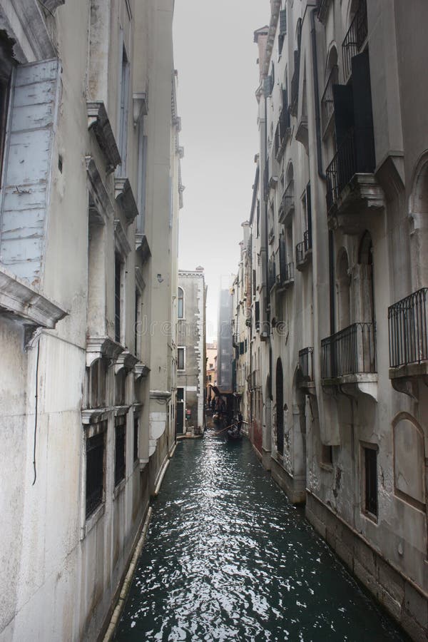 Narrow channel in Venice. editorial stock image. Image of building ...
