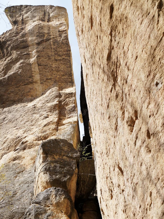 A Narrow Cleft in the Rocks Close-up Stock Image - Image of rock ...