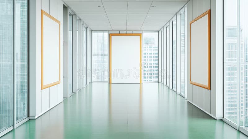 A Narrow Corridor Featuring a Single Door and a Window, Illuminated by ...