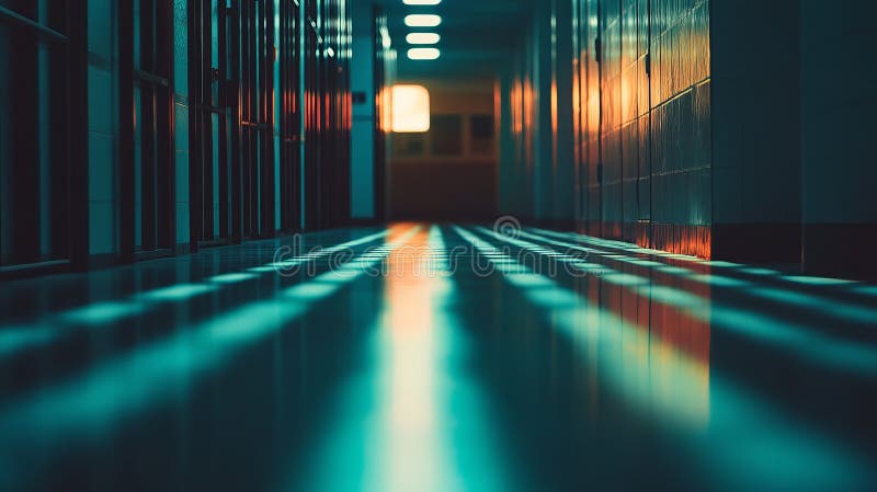 Narrow Corridor with Soft Lighting and Interesting Shadows Creating a ...