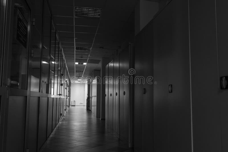 Dark Empty Hallway of Building Stock Image - Image of public, creepy ...