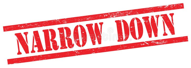 NARROW DOWN Text on Red Grungy Rectangle Stamp Stock Illustration ...