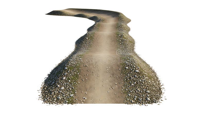 A Narrow, Elevated Dirt Path Flanked by Small Rocks and Pebbles Forms a ...