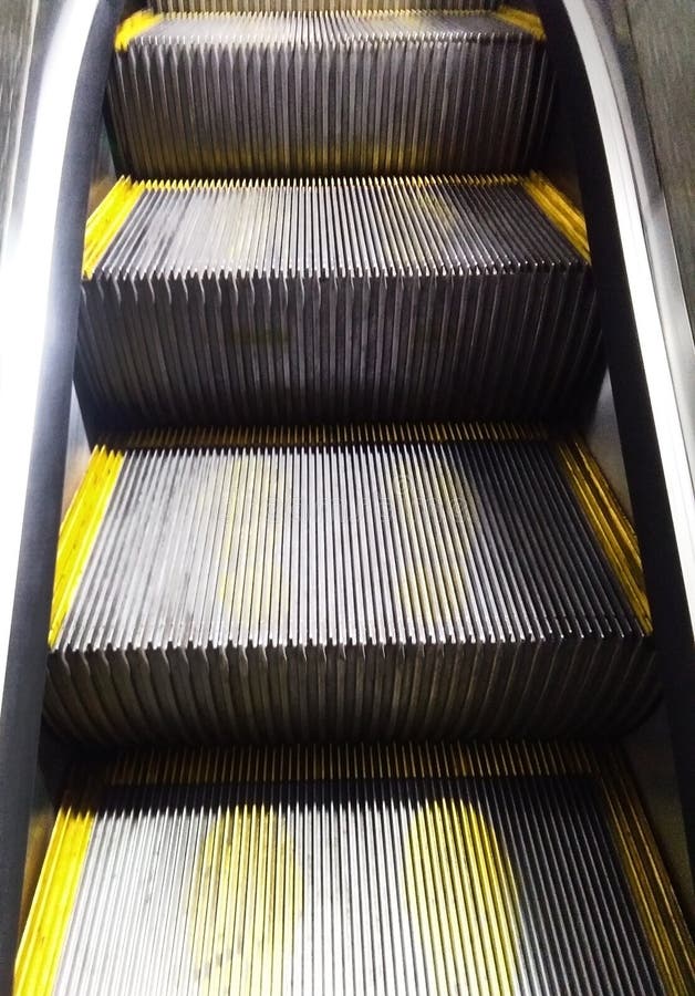 Narrow Escalator in Modern Building Stock Image - Image of electronics ...
