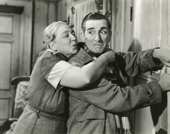 Narrow escape stock image. Image of indoors, 1940s, affectionate - 52033509