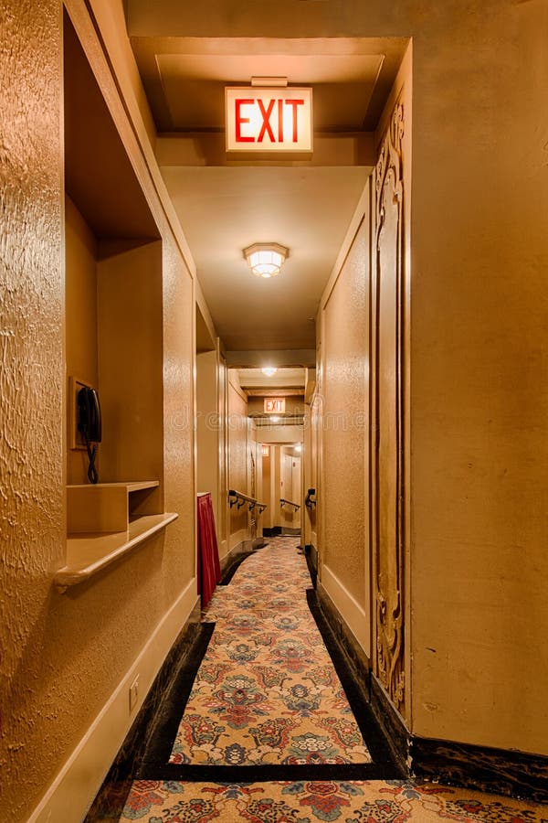 Narrow exit hall stock photo. Image of chicago, corridor - 27165180
