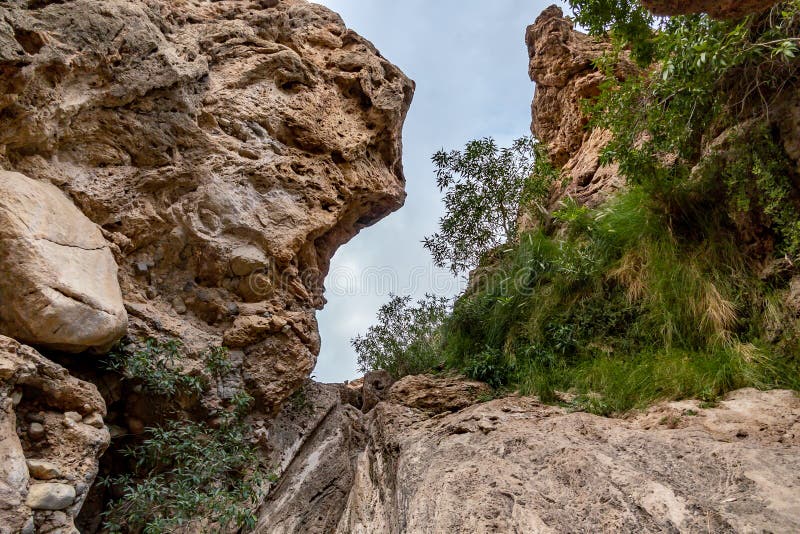 Narrow Gorge between the Rocks on the Wadi Footpath in the Vicinity of ...