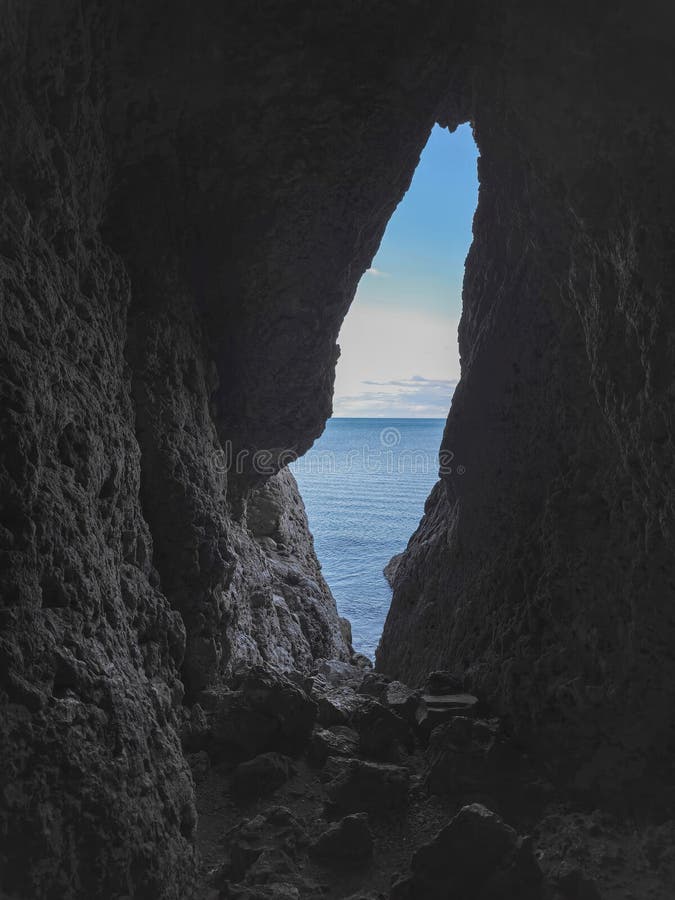 Narrow Hole in the Cave, an Exit from the Dungeon Stock Image - Image ...