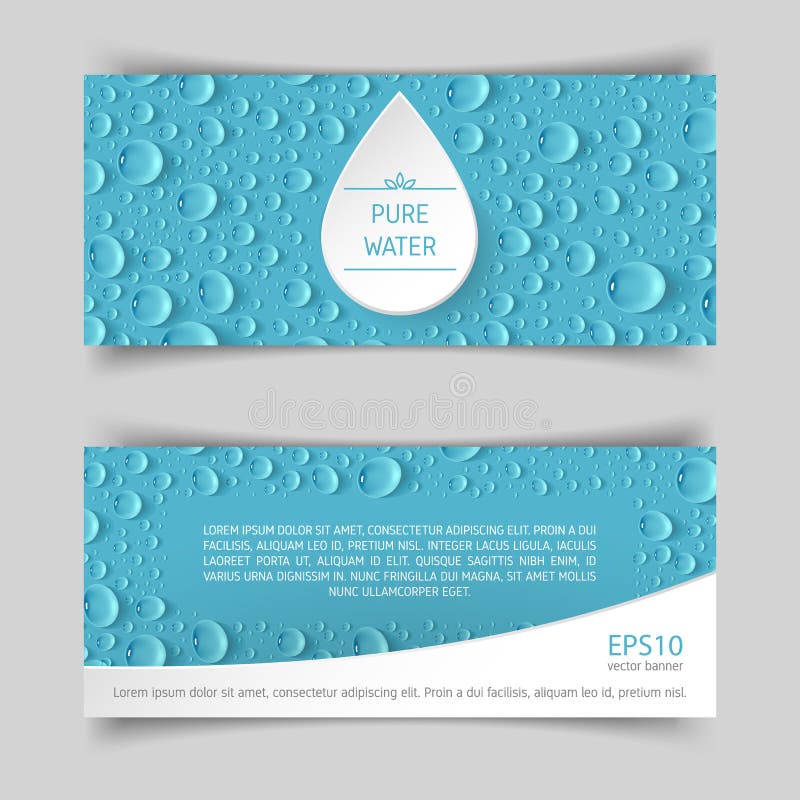Water drop banner stock vector. Illustration of concept - 121333501