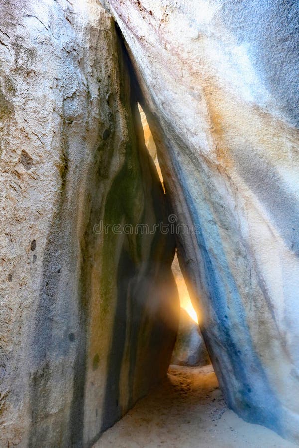 Narrow, Illuminated Passageway in the British Virgin Islands Stock ...