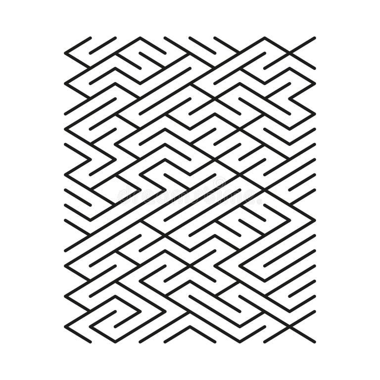 Narrow Maze Lines. Vector Complex Structure. Abstract Path Symbol Stock ...