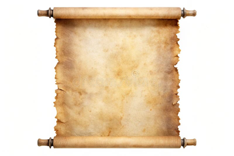 Narrow Old Paper Fantasy Style Vertical Scroll Isolated Stock ...