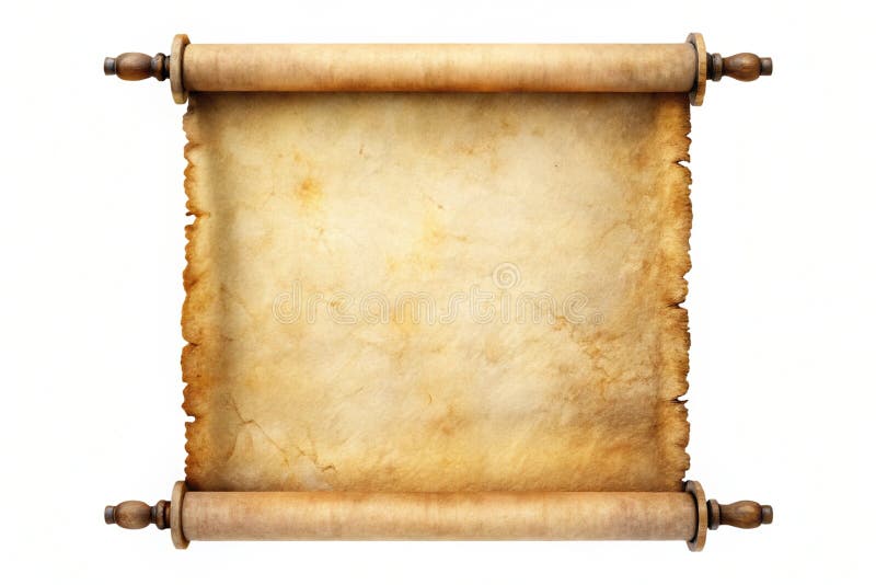 Narrow Old Paper Fantasy Style Vertical Scroll Isolated Stock Illustration - Illustration of ...