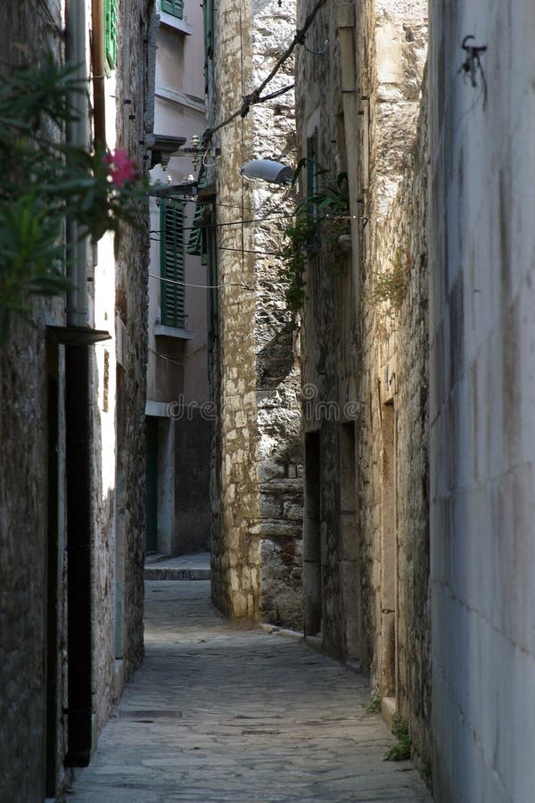 Narrow and old street stock image. Image of outdoor, lonely - 20799437