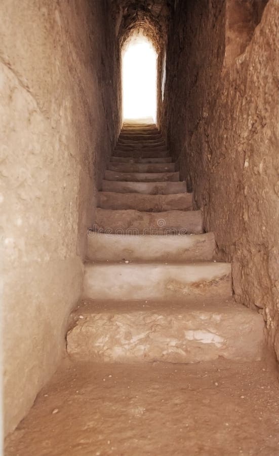 A Narrow Passage with a Stone Staircase Stock Photo - Image of cave ...