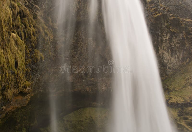 Narrow Path Behind the Seljalandsfoss Waterfall Stock Image - Image of ...