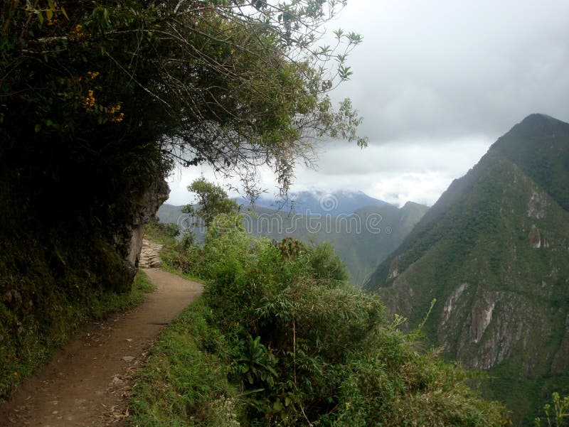 Narrow Path in Machu Picchu Stock Image - Image of altitude, machu ...